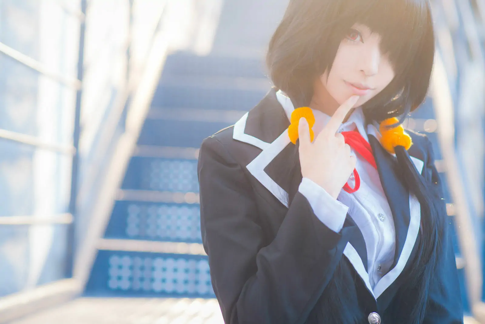 [COS福利] 长腿Coser青青子Js - 狂三校服(16P)-中国美女-找套图