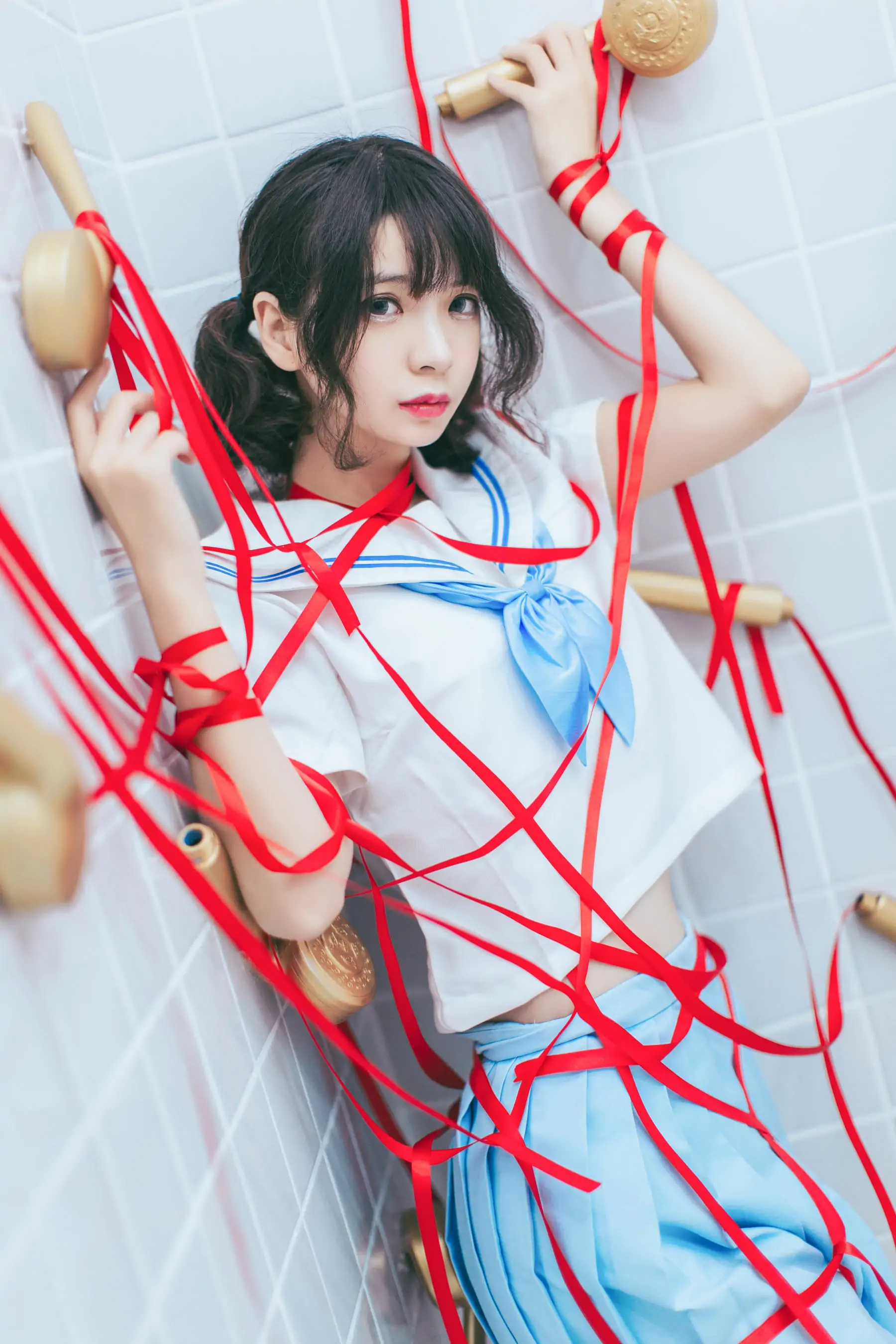 [Cosplay写真] 疯猫ss - 浴室JK(21P)-中国美女-找套图