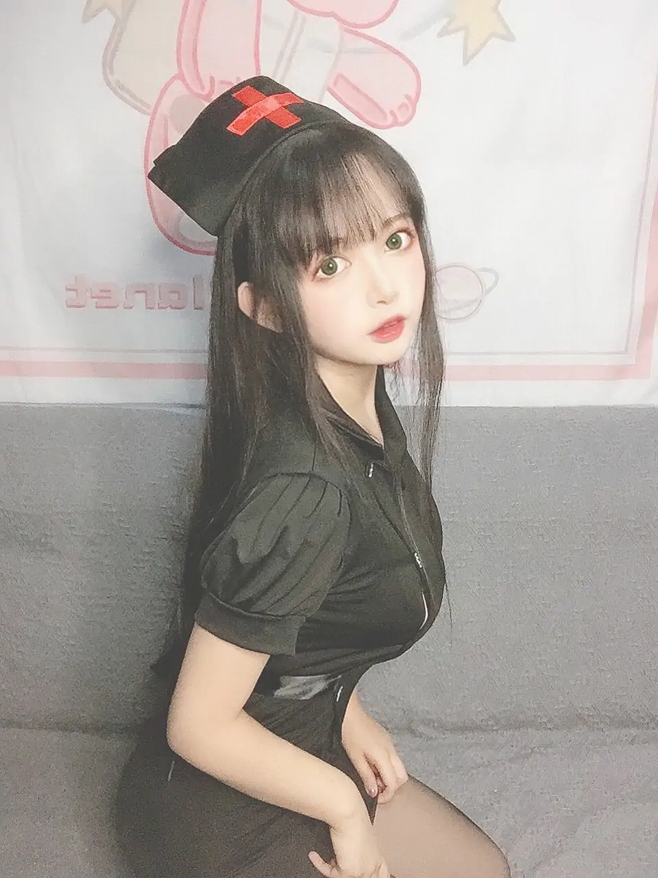 [COS福利] 大眼萌妹黑猫猫OvO - 护士喵(19P)-中国美女-Xiuno BBS