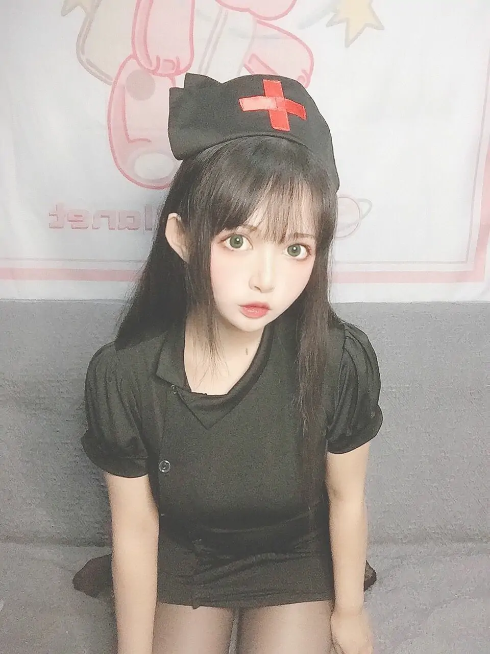 [COS福利] 大眼萌妹黑猫猫OvO - 护士喵(19P)-中国美女-Xiuno BBS